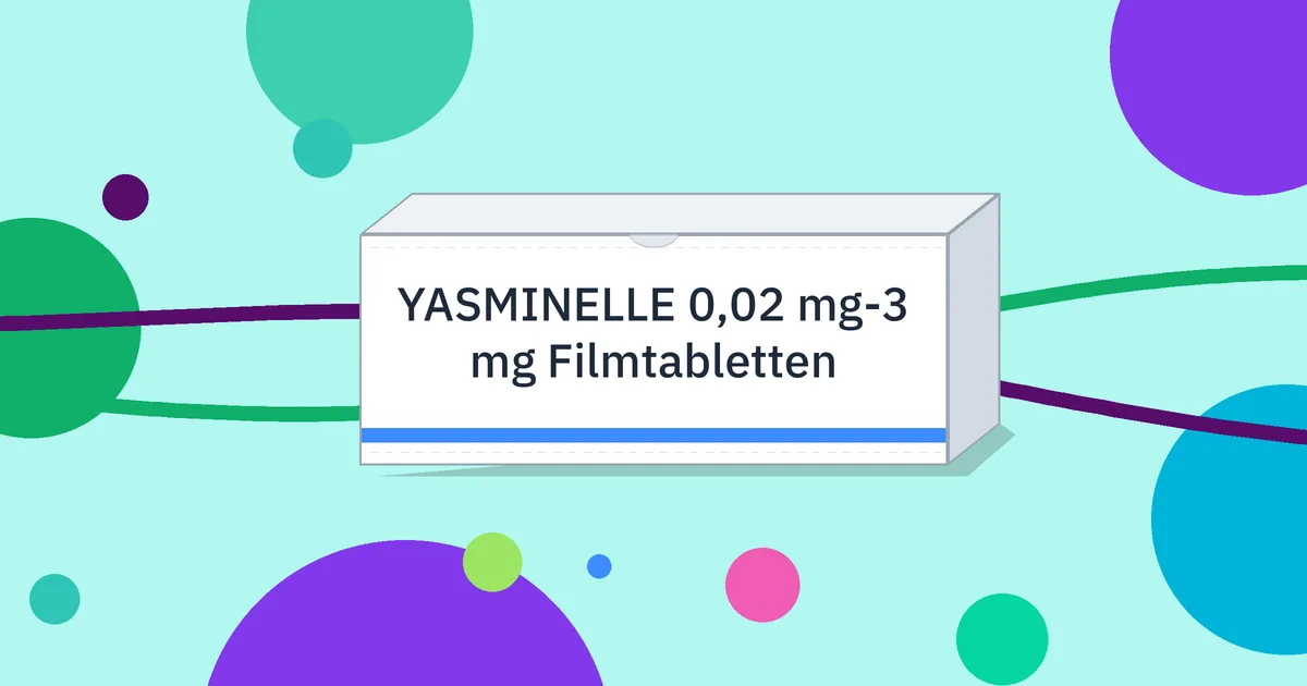Symbolbild: Packung mit der Aufschrift YASMINELLE 0,02 mg-3 mg Filmtabletten (PZN 09375428) – Verfügbarkeit und Bezug in Apotheken in Frankfurt am Main