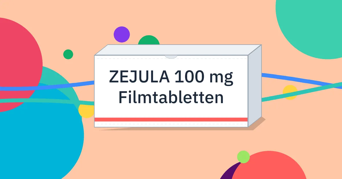 Symbolbild: Packung mit der Aufschrift ZEJULA 100 mg Filmtabletten (PZN 17923269) – Verfügbarkeit und Bezug in Apotheken in Frankfurt am Main