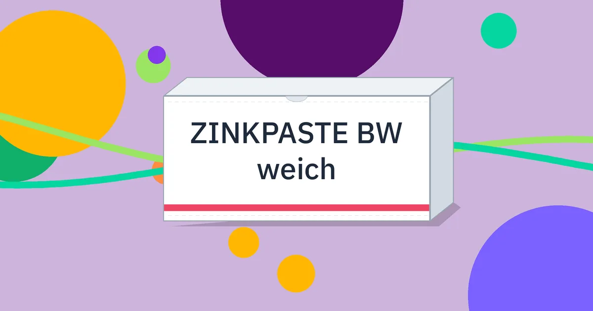 Symbolbild: Packung mit der Aufschrift ZINKPASTE BW weich (PZN 04677857) – Verfügbarkeit und Bezug in Apotheken in Frankfurt am Main