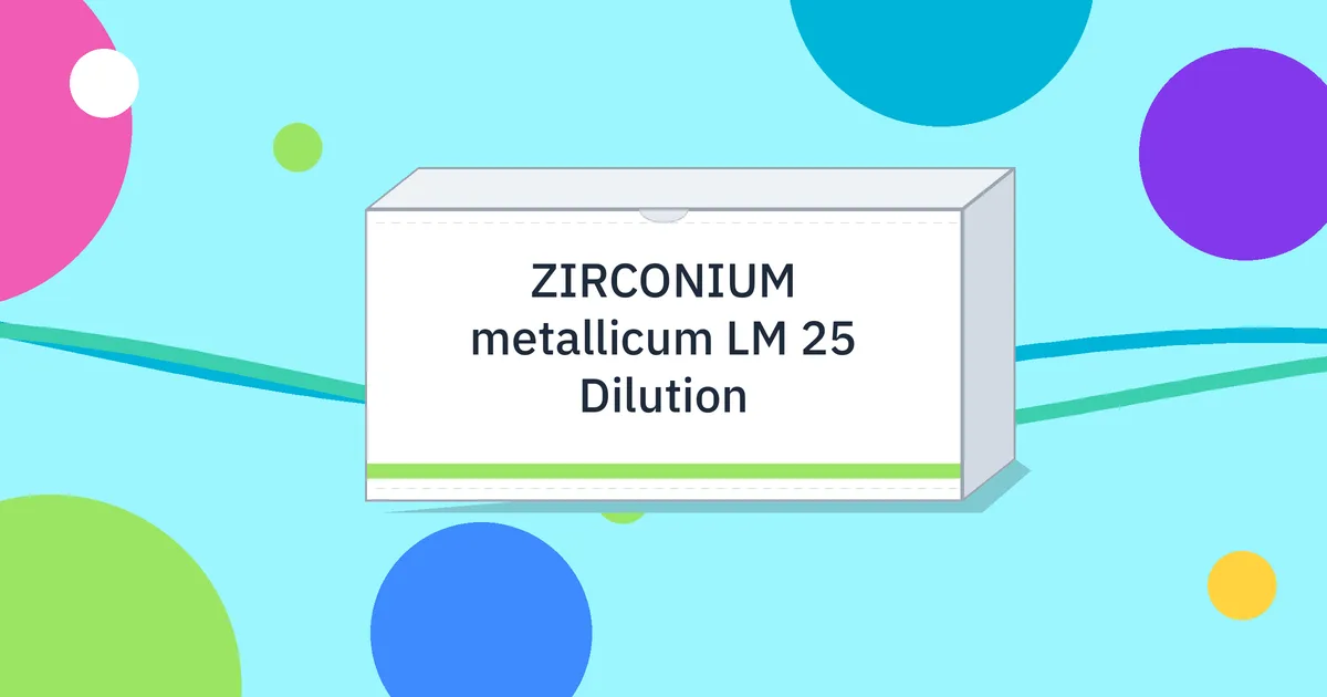 Symbolbild: Packung mit der Aufschrift ZIRCONIUM metallicum LM 25 Dilution (PZN 13302978) – Verfügbarkeit und Bezug in Apotheken in Frankfurt am Main