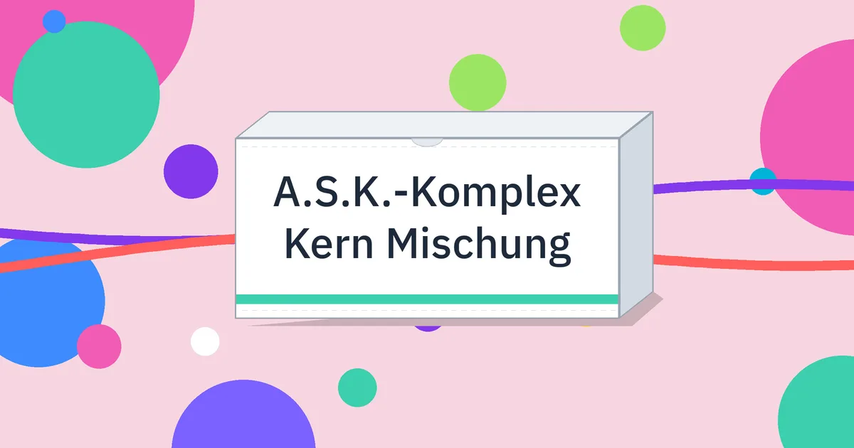 Symbolbild: Packung mit der Aufschrift A.S.K.-Komplex Kern Mischung (PZN 00324808) – Verfügbarkeit und Bezug in Apotheken in Frankfurt am Main