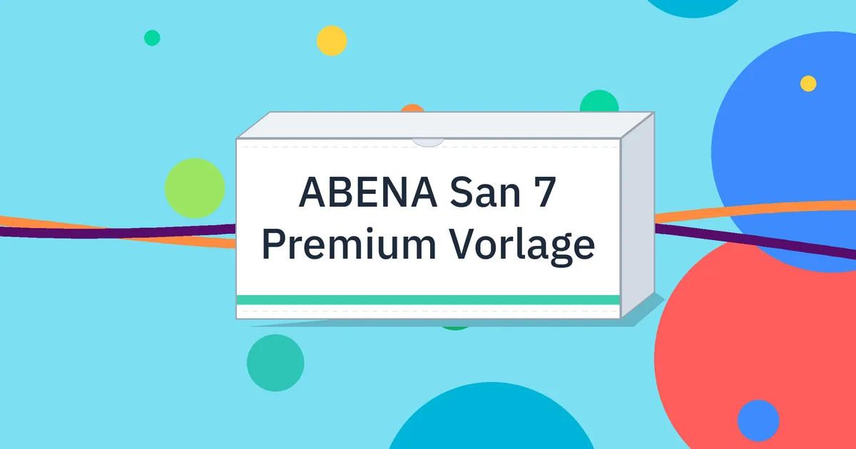 Symbolbild: Packung mit der Aufschrift ABENA San 7 Premium Vorlage (PZN 10219685) – Verfügbarkeit und Bezug in Apotheken in Frankfurt am Main