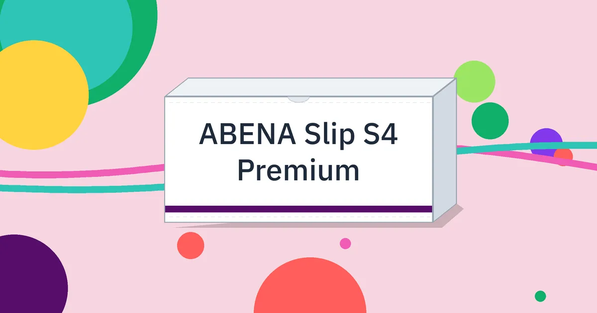 Symbolbild: Packung mit der Aufschrift ABENA Slip S4 Premium (PZN 10219260) – Verfügbarkeit und Bezug in Apotheken in Frankfurt am Main