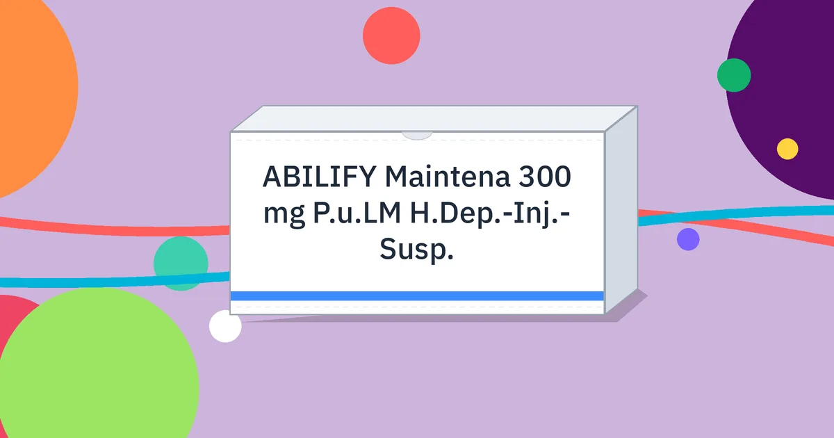 Symbolbild: Packung mit der Aufschrift ABILIFY Maintena 300 mg P.u.LM H.Dep.-Inj.-Susp. (PZN 11077796) – Verfügbarkeit und Bezug in Apotheken in Frankfurt am Main