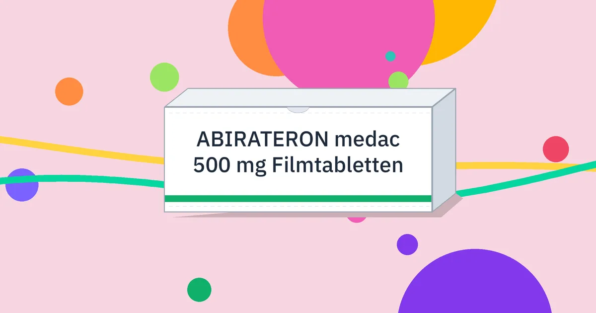 Symbolbild: Packung mit der Aufschrift ABIRATERON medac 500 mg Filmtabletten (PZN 17255566) – Verfügbarkeit und Bezug in Apotheken in Frankfurt am Main