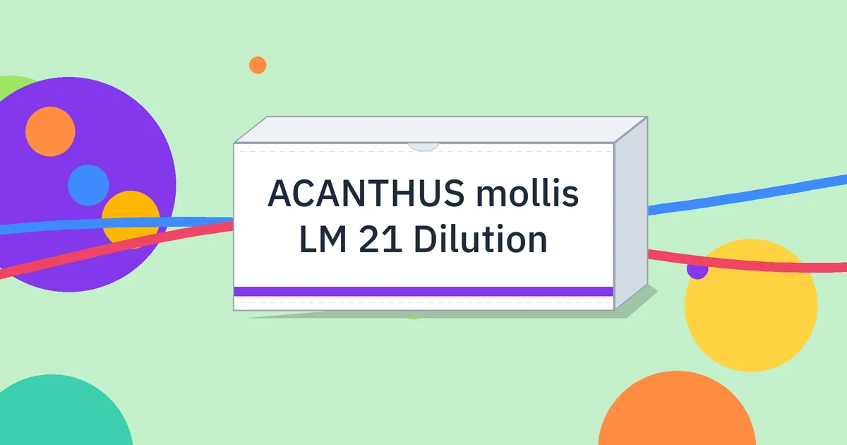 Symbolbild: Packung mit der Aufschrift ACANTHUS mollis LM 21 Dilution (PZN 13263451) – Verfügbarkeit und Bezug in Apotheken in Frankfurt am Main