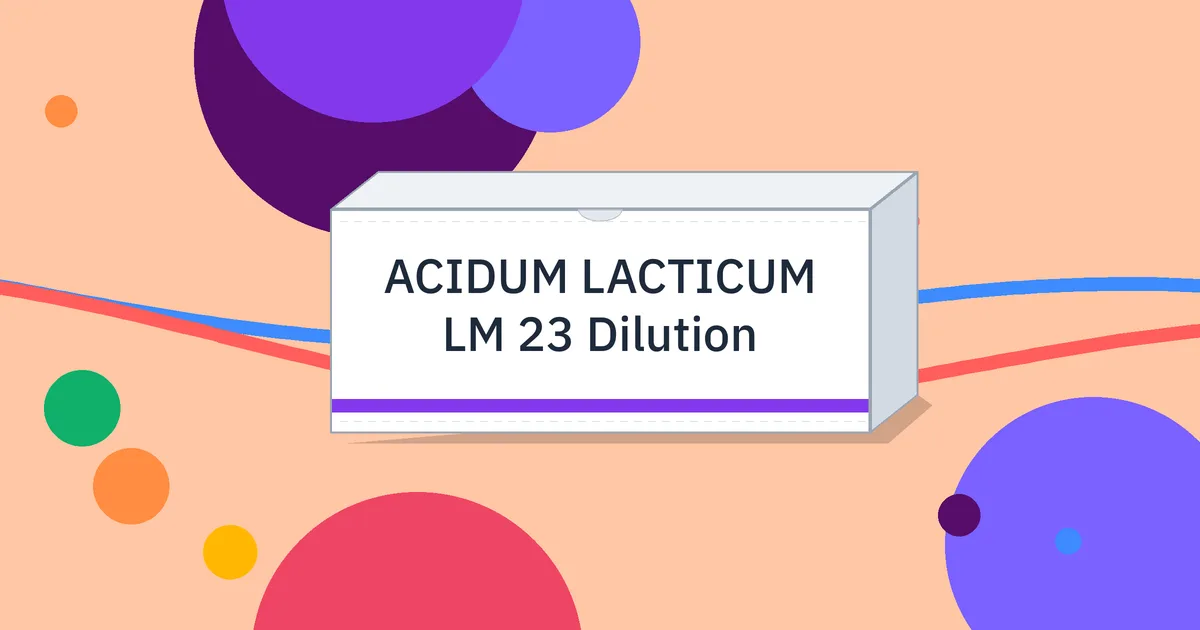 Symbolbild: Packung mit der Aufschrift ACIDUM LACTICUM LM 23 Dilution (PZN 13279506) – Verfügbarkeit und Bezug in Apotheken in Frankfurt am Main