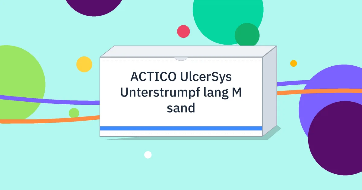 Symbolbild: Packung mit der Aufschrift ACTICO UlcerSys Unterstrumpf lang M sand (PZN 12544917) – Verfügbarkeit und Bezug in Apotheken in Frankfurt am Main
