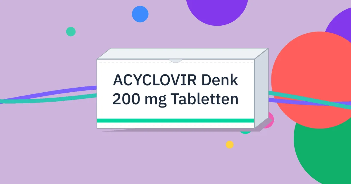 Symbolbild: Packung mit der Aufschrift ACYCLOVIR Denk 200 mg Tabletten (PZN 10708390) – Verfügbarkeit und Bezug in Apotheken in Frankfurt am Main