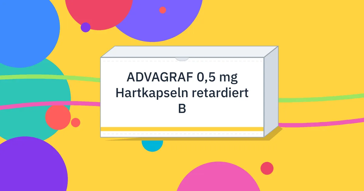 Symbolbild: Packung mit der Aufschrift ADVAGRAF 0,5 mg Hartkapseln retardiert B (PZN 06052216) – Verfügbarkeit und Bezug in Apotheken in Frankfurt am Main