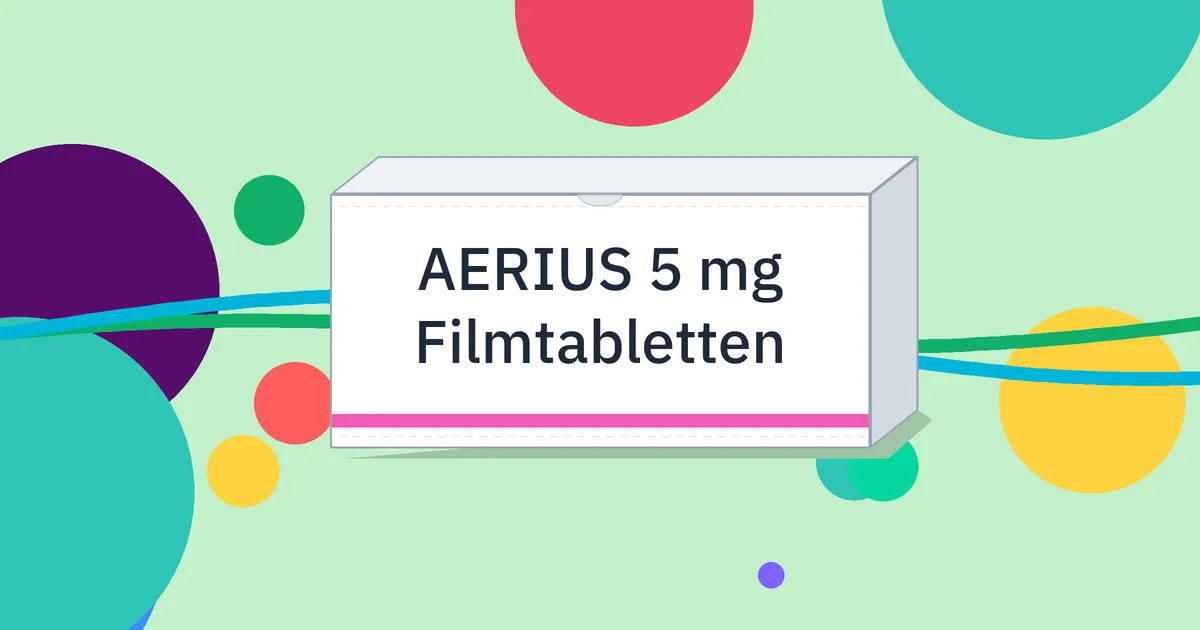 Symbolbild: Packung mit der Aufschrift AERIUS 5 mg Filmtabletten (PZN 11080485) – Verfügbarkeit und Bezug in Apotheken in Frankfurt am Main