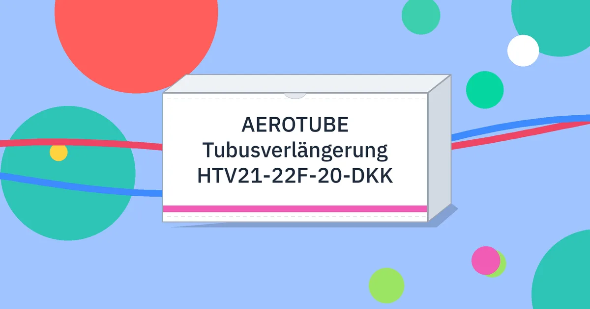 Symbolbild: Packung mit der Aufschrift AEROTUBE Tubusverlängerung HTV21-22F-20-DKK (PZN 19627173) – Verfügbarkeit und Bezug in Apotheken in Frankfurt am Main