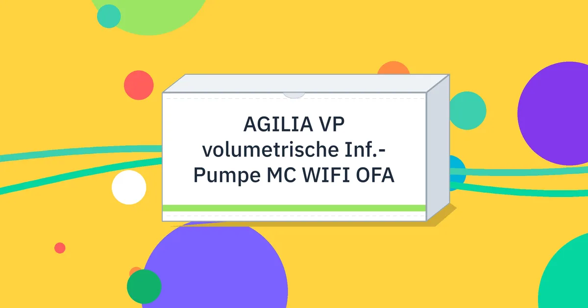 Symbolbild: Packung mit der Aufschrift AGILIA VP volumetrische Inf.-Pumpe MC WIFI OFA (PZN 19152830) – Verfügbarkeit und Bezug in Apotheken in Frankfurt am Main