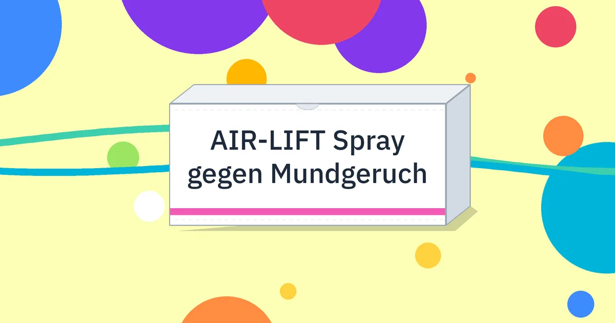 Symbolbild: Packung mit der Aufschrift AIR-LIFT Spray gegen Mundgeruch (PZN 08404263) – Verfügbarkeit und Bezug in Apotheken in Frankfurt am Main