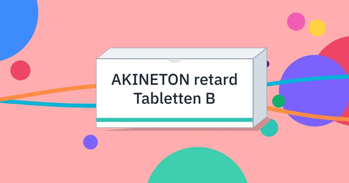 Symbolbild: Packung mit der Aufschrift AKINETON retard Tabletten B (PZN 00662356) – Verfügbarkeit und Bezug in Apotheken in Frankfurt am Main