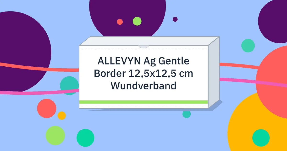 Symbolbild: Packung mit der Aufschrift ALLEVYN Ag Gentle Border 12,5x12,5 cm Wundverband (PZN 11147195) – Verfügbarkeit und Bezug in Apotheken in Frankfurt am Main