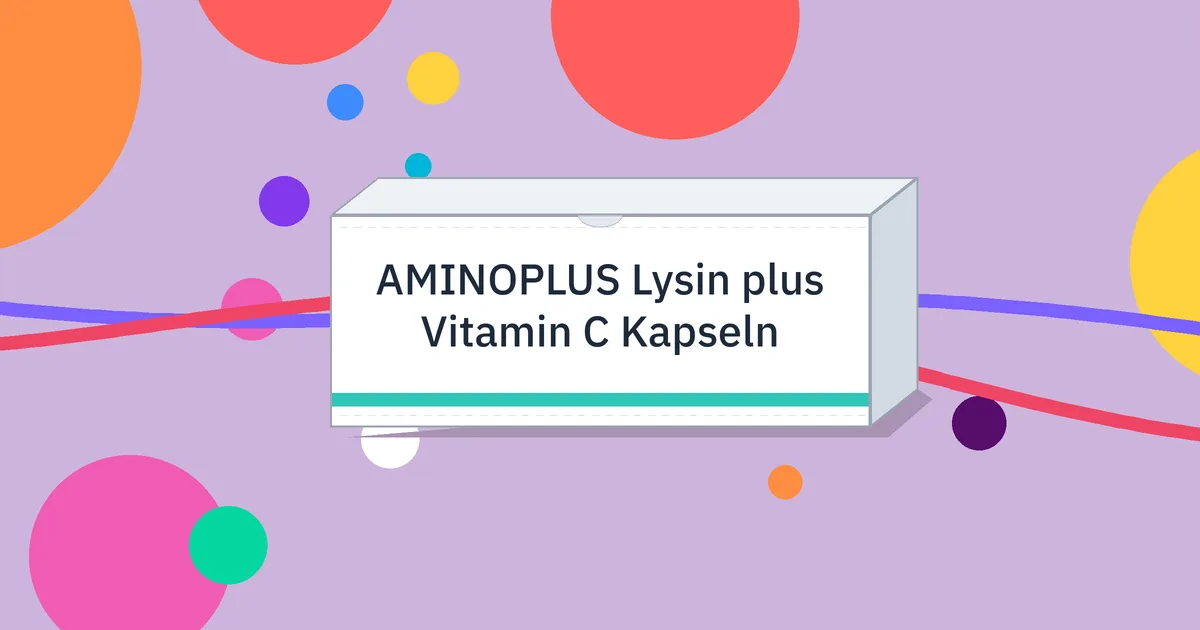 Symbolbild: Packung mit der Aufschrift AMINOPLUS Lysin plus Vitamin C Kapseln (PZN 01823695) – Verfügbarkeit und Bezug in Apotheken in Frankfurt am Main