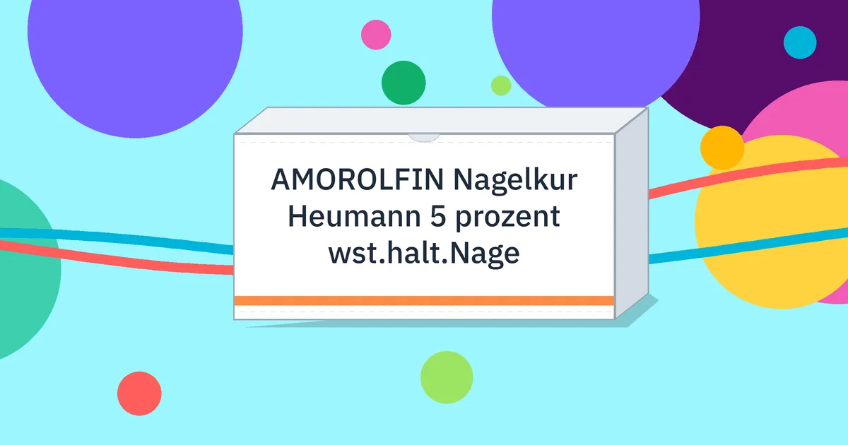 Symbolbild: Packung mit der Aufschrift AMOROLFIN Nagelkur Heumann 5 prozent wst.halt.Nage (PZN 09296195) – Verfügbarkeit und Bezug in Apotheken in Frankfurt am Main