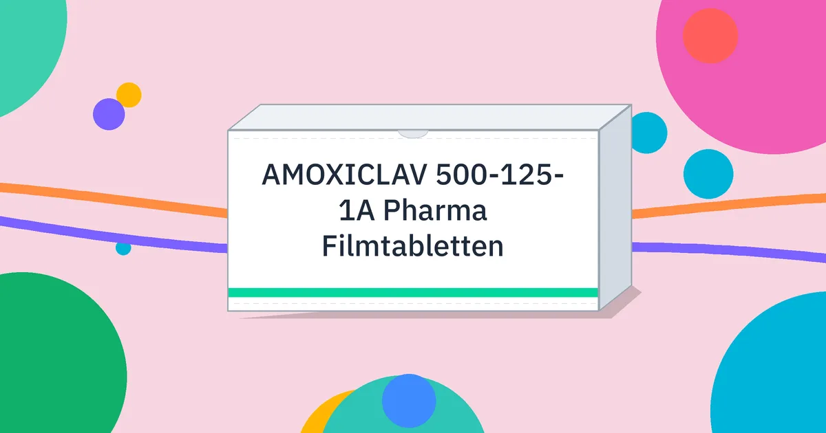 Symbolbild: Packung mit der Aufschrift AMOXICLAV 500-125-1A Pharma Filmtabletten (PZN 04492299) – Verfügbarkeit und Bezug in Apotheken in Frankfurt am Main