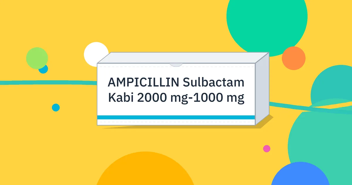 Symbolbild: Packung mit der Aufschrift AMPICILLIN Sulbactam Kabi 2000 mg-1000 mg (PZN 01802210) – Verfügbarkeit und Bezug in Apotheken in Frankfurt am Main