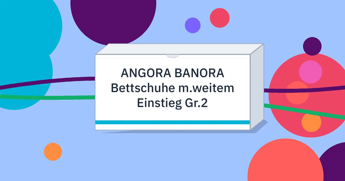 Symbolbild: Packung mit der Aufschrift ANGORA BANORA Bettschuhe m.weitem Einstieg Gr.2 (PZN 05514330) – Verfügbarkeit und Bezug in Apotheken in Frankfurt am Main