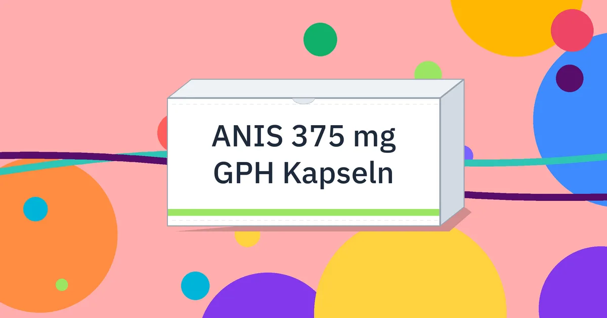 Symbolbild: Packung mit der Aufschrift ANIS 375 mg GPH Kapseln (PZN 06832575) – Verfügbarkeit und Bezug in Apotheken in Frankfurt am Main