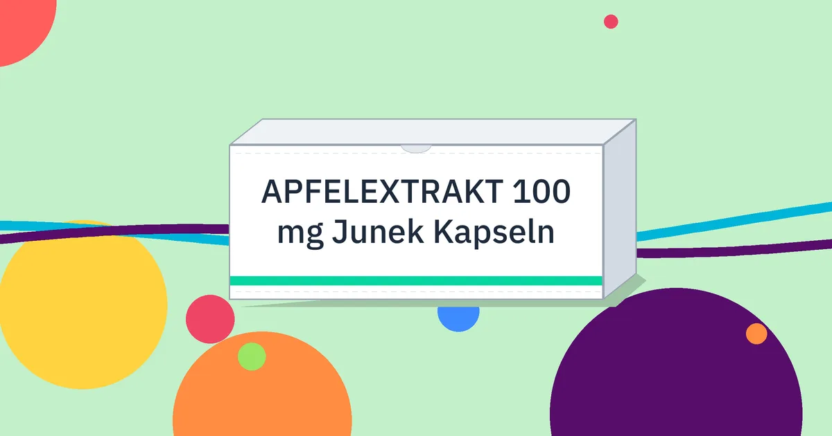 Symbolbild: Packung mit der Aufschrift APFELEXTRAKT 100 mg Junek Kapseln (PZN 10336468) – Verfügbarkeit und Bezug in Apotheken in Frankfurt am Main