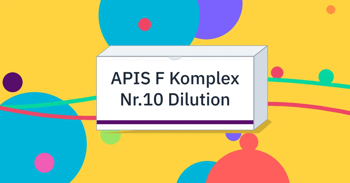 Symbolbild: Packung mit der Aufschrift APIS F Komplex Nr.10 Dilution (PZN 08652340) – Verfügbarkeit und Bezug in Apotheken in Frankfurt am Main