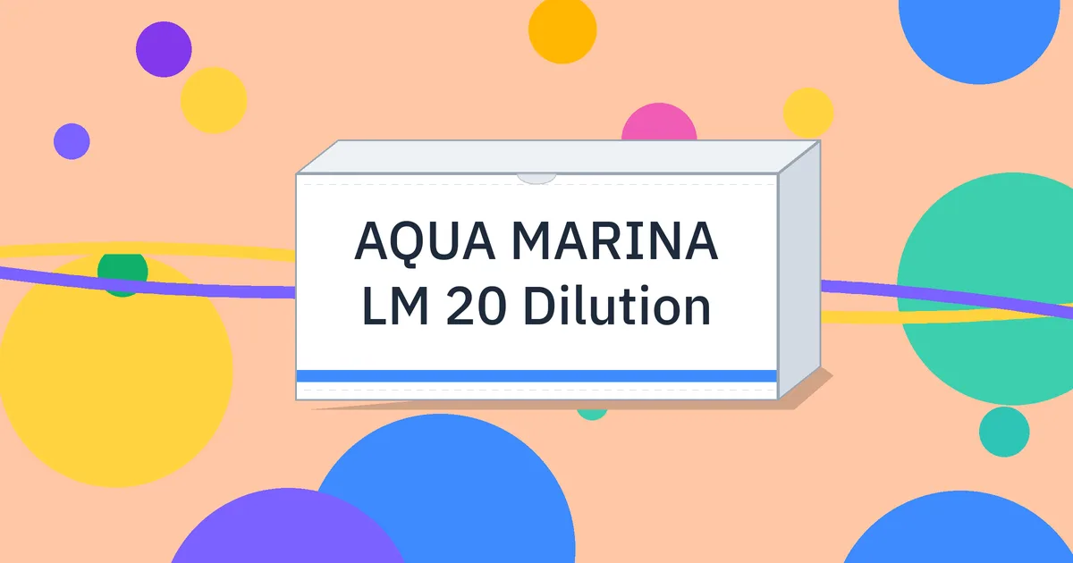 Symbolbild: Packung mit der Aufschrift AQUA MARINA LM 20 Dilution (PZN 12765593) – Verfügbarkeit und Bezug in Apotheken in Frankfurt am Main