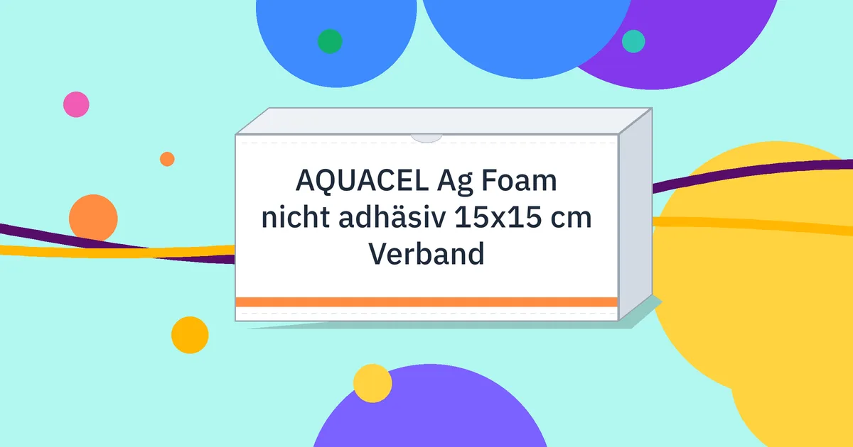 Symbolbild: Packung mit der Aufschrift AQUACEL Ag Foam nicht adhäsiv 15x15 cm Verband (PZN 19433842) – Verfügbarkeit und Bezug in Apotheken in Frankfurt am Main