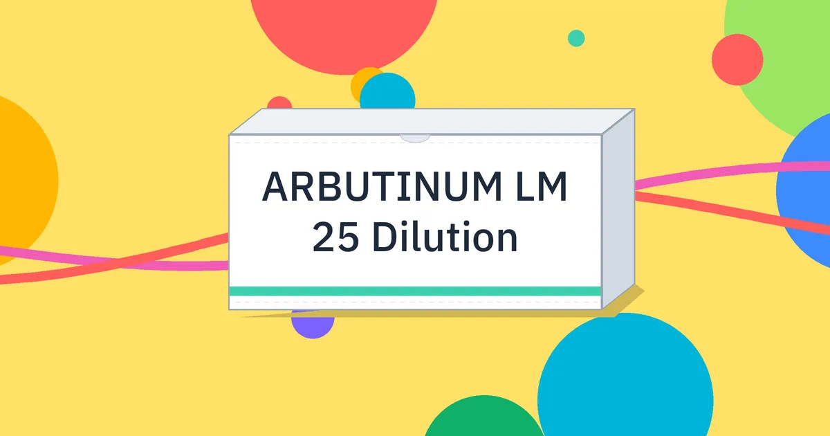 Symbolbild: Packung mit der Aufschrift ARBUTINUM LM 25 Dilution (PZN 13386952) – Verfügbarkeit und Bezug in Apotheken in Frankfurt am Main