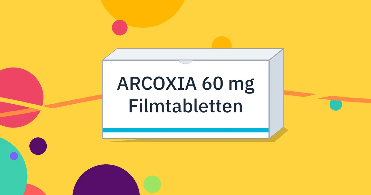 Symbolbild: Packung mit der Aufschrift ARCOXIA 60 mg Filmtabletten (PZN 07122717) – Verfügbarkeit und Bezug in Apotheken in Frankfurt am Main