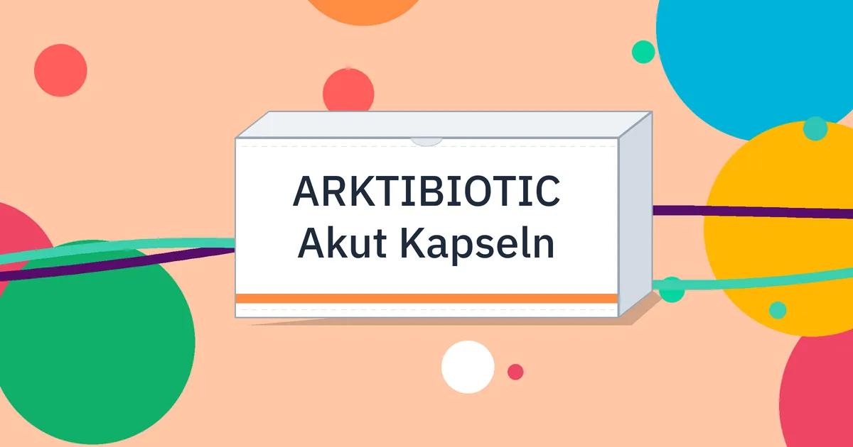 Symbolbild: Packung mit der Aufschrift ARKTIBIOTIC Akut Kapseln (PZN 12387027) – Verfügbarkeit und Bezug in Apotheken in Frankfurt am Main