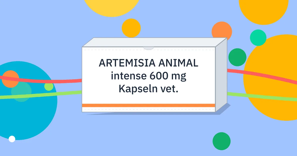 Symbolbild: Packung mit der Aufschrift ARTEMISIA ANIMAL intense 600 mg Kapseln vet. (PZN 18466667) – Verfügbarkeit und Bezug in Apotheken in Frankfurt am Main