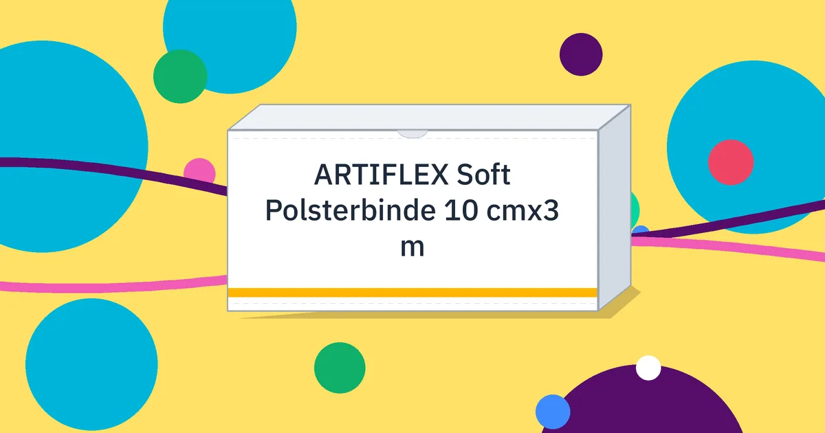 Symbolbild: Packung mit der Aufschrift ARTIFLEX Soft Polsterbinde 10 cmx3 m (PZN 12654830) – Verfügbarkeit und Bezug in Apotheken in Frankfurt am Main