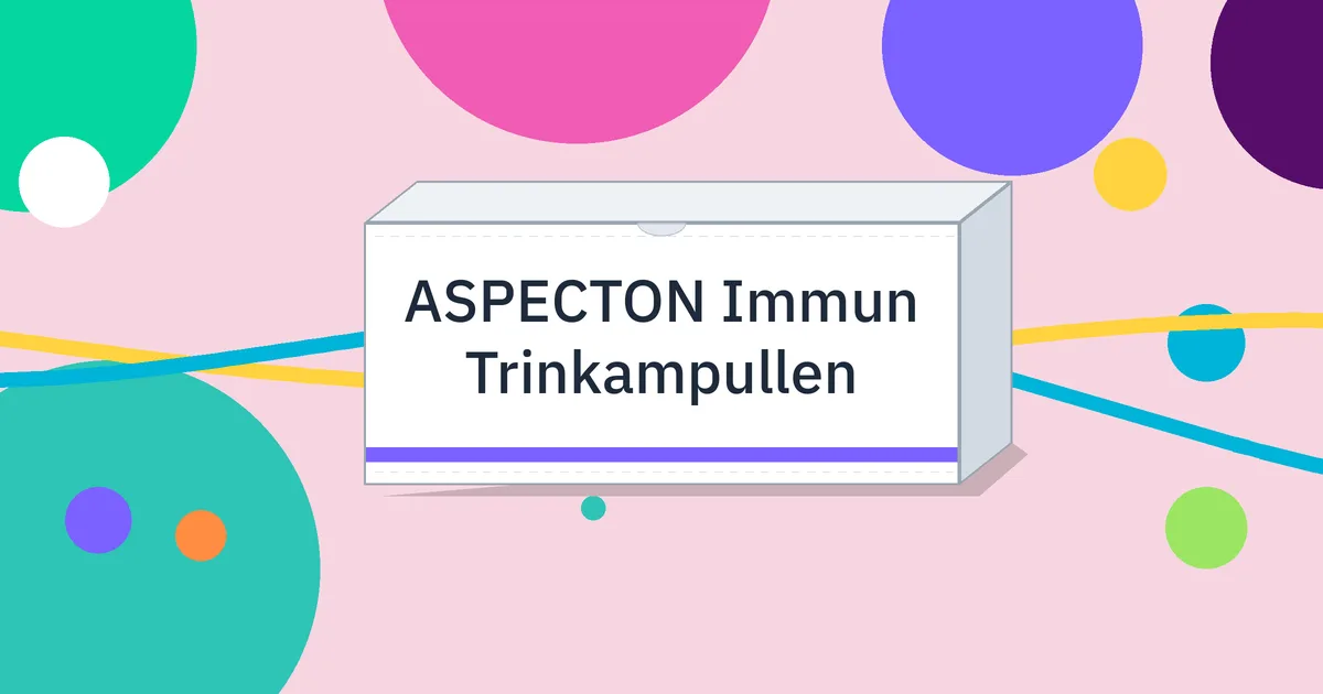 Symbolbild: Packung mit der Aufschrift ASPECTON Immun Trinkampullen (PZN 10113834) – Verfügbarkeit und Bezug in Apotheken in Frankfurt am Main