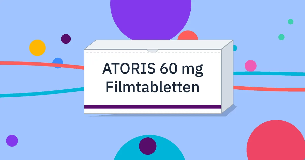 Symbolbild: Packung mit der Aufschrift ATORIS 60 mg Filmtabletten (PZN 09633818) – Verfügbarkeit und Bezug in Apotheken in Frankfurt am Main
