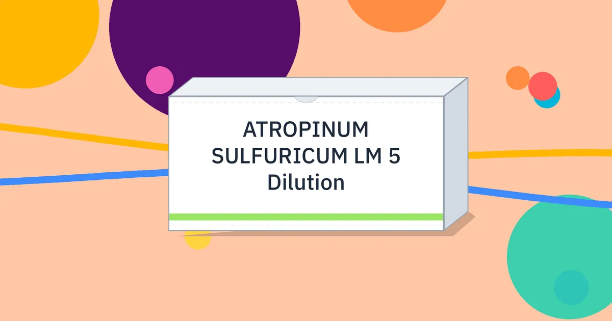 Symbolbild: Packung mit der Aufschrift ATROPINUM SULFURICUM LM 5 Dilution (PZN 13406643) – Verfügbarkeit und Bezug in Apotheken in Frankfurt am Main