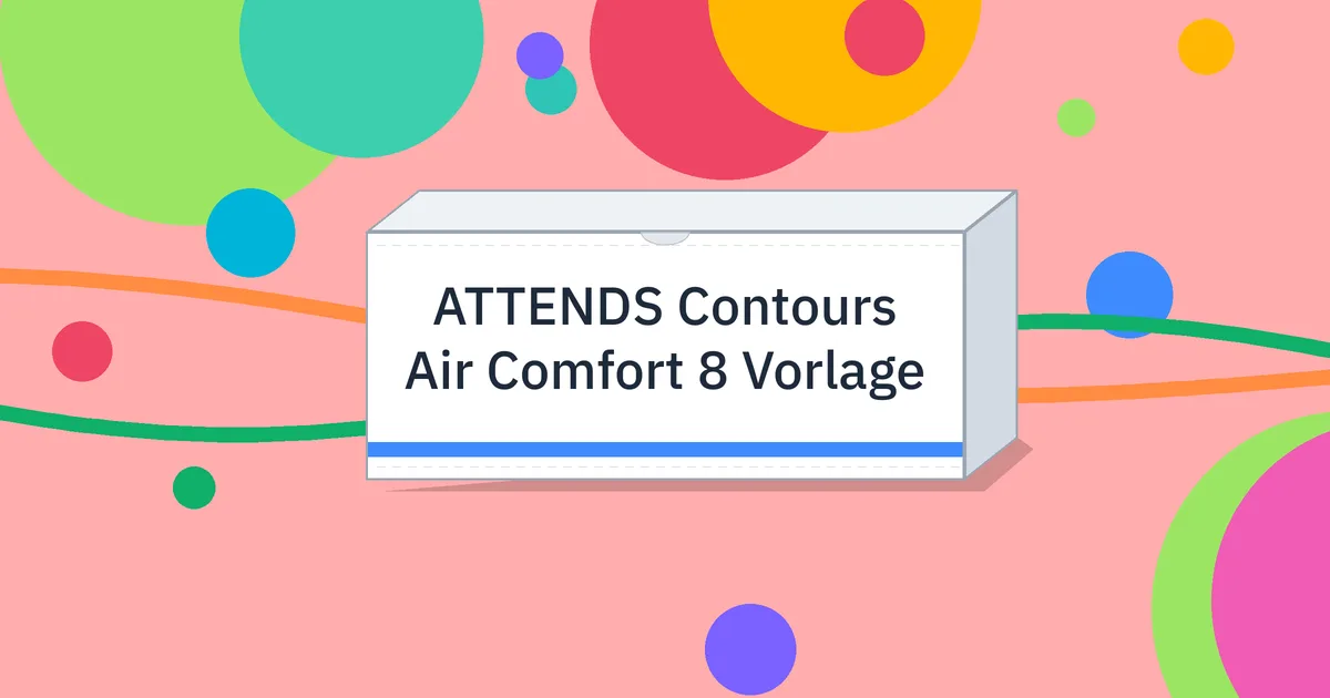 Symbolbild: Packung mit der Aufschrift ATTENDS Contours Air Comfort 8 Vorlage (PZN 08756476) – Verfügbarkeit und Bezug in Apotheken in Frankfurt am Main