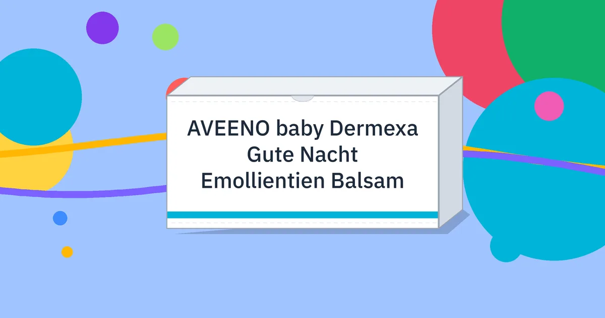 Symbolbild: Packung mit der Aufschrift AVEENO baby Dermexa Gute Nacht Emollientien Balsam (PZN 19899658) – Verfügbarkeit und Bezug in Apotheken in Frankfurt am Main