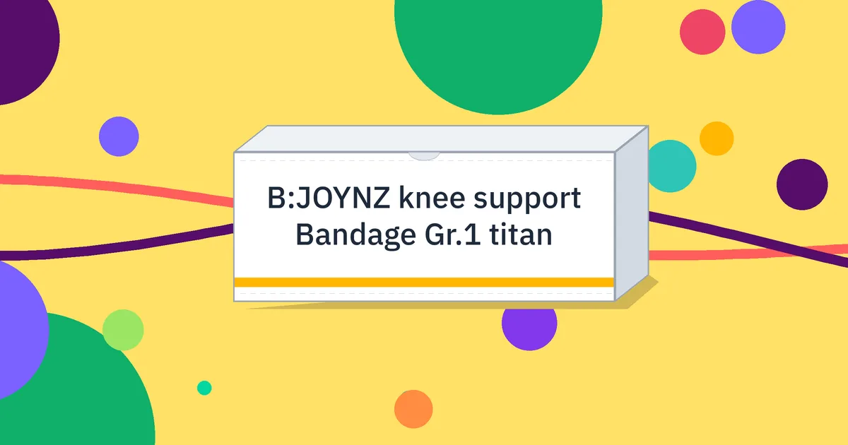Symbolbild: Packung mit der Aufschrift B:JOYNZ knee support Bandage Gr.1 titan (PZN 20522462) – Verfügbarkeit und Bezug in Apotheken in Frankfurt am Main