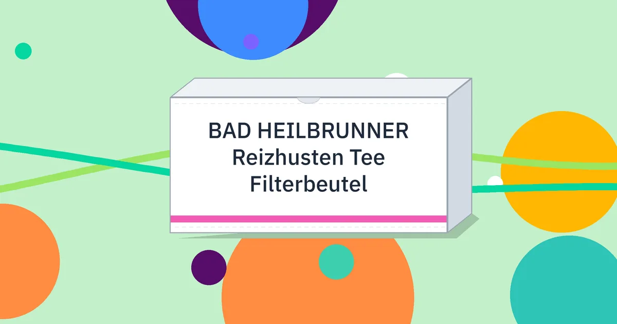 Symbolbild: Packung mit der Aufschrift BAD HEILBRUNNER Reizhusten Tee Filterbeutel (PZN 07571214) – Verfügbarkeit und Bezug in Apotheken in Frankfurt am Main