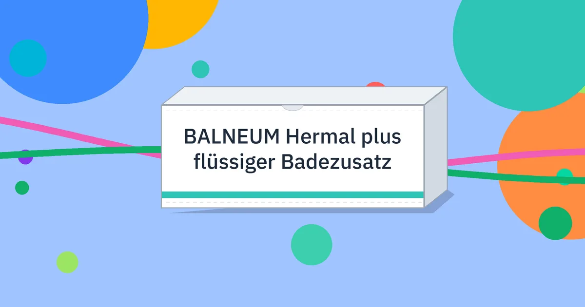 Symbolbild: Packung mit der Aufschrift BALNEUM Hermal plus flüssiger Badezusatz (PZN 03212429) – Verfügbarkeit und Bezug in Apotheken in Frankfurt am Main
