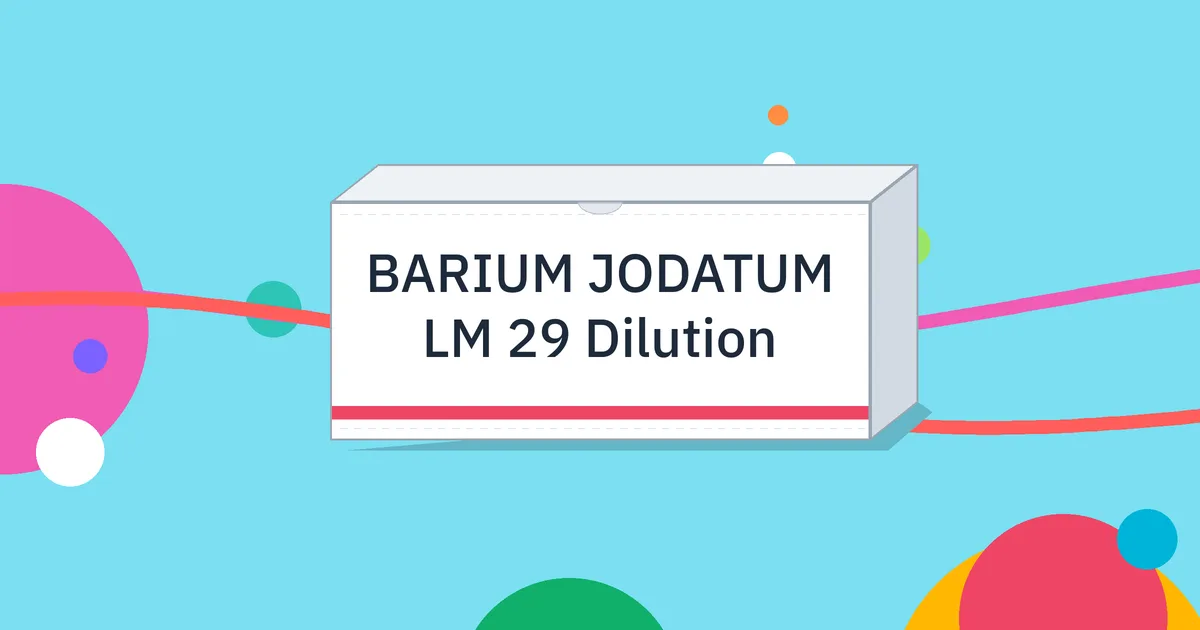 Symbolbild: Packung mit der Aufschrift BARIUM JODATUM LM 29 Dilution (PZN 12790065) – Verfügbarkeit und Bezug in Apotheken in Frankfurt am Main