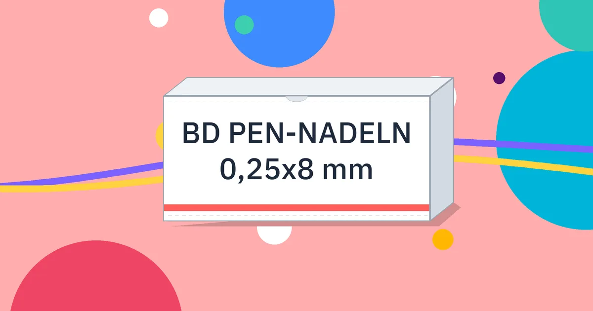 Symbolbild: Packung mit der Aufschrift BD PEN-NADELN 0,25x8 mm (PZN 11374643) – Verfügbarkeit und Bezug in Apotheken in Frankfurt am Main