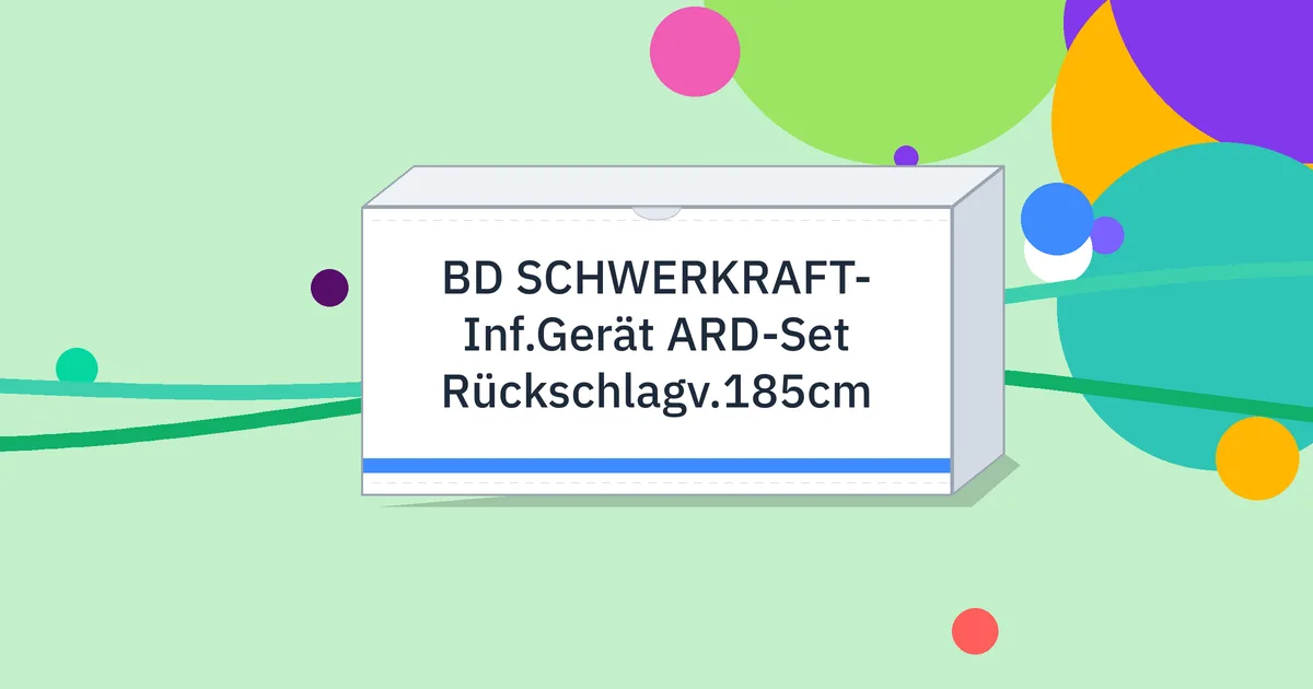 Symbolbild: Packung mit der Aufschrift BD SCHWERKRAFT-Inf.Gerät ARD-Set Rückschlagv.185cm (PZN 14375413) – Verfügbarkeit und Bezug in Apotheken in Frankfurt am Main