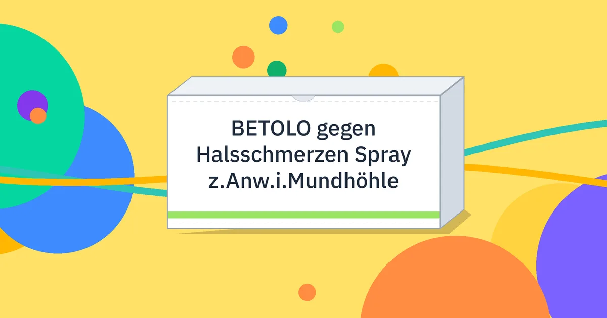 Symbolbild: Packung mit der Aufschrift BETOLO gegen Halsschmerzen Spray z.Anw.i.Mundhöhle (PZN 18489183) – Verfügbarkeit und Bezug in Apotheken in Frankfurt am Main
