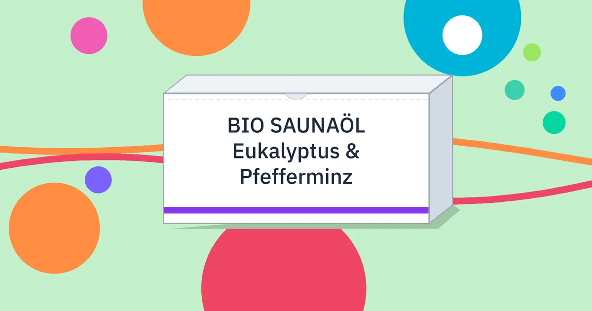Symbolbild: Packung mit der Aufschrift BIO SAUNAÖL Eukalyptus & Pfefferminz (PZN 17211304) – Verfügbarkeit und Bezug in Apotheken in Frankfurt am Main