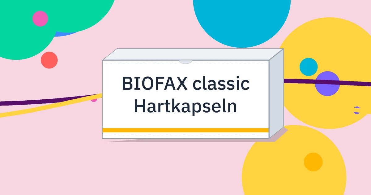 Symbolbild: Packung mit der Aufschrift BIOFAX classic Hartkapseln (PZN 02543236) – Verfügbarkeit und Bezug in Apotheken in Frankfurt am Main