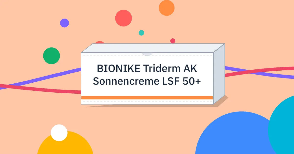 Symbolbild: Packung mit der Aufschrift BIONIKE Triderm AK Sonnencreme LSF 50+ (PZN 17524061) – Verfügbarkeit und Bezug in Apotheken in Frankfurt am Main